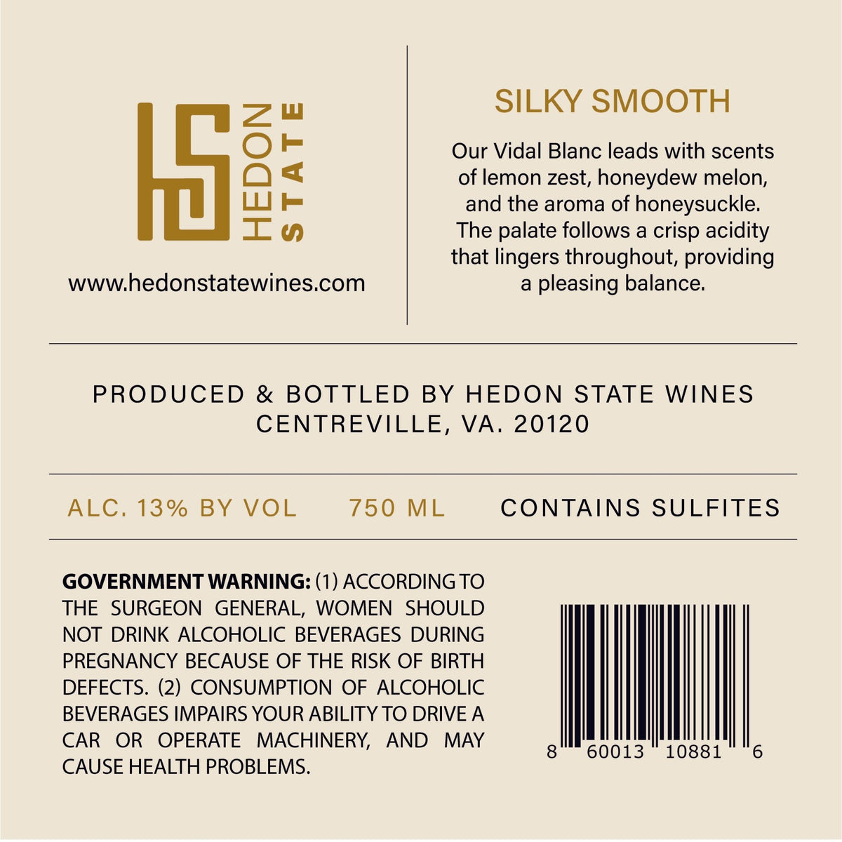 2024 Hedon State, Silky Smooth Vidal Blanc, Centerville, Virginia | The ...