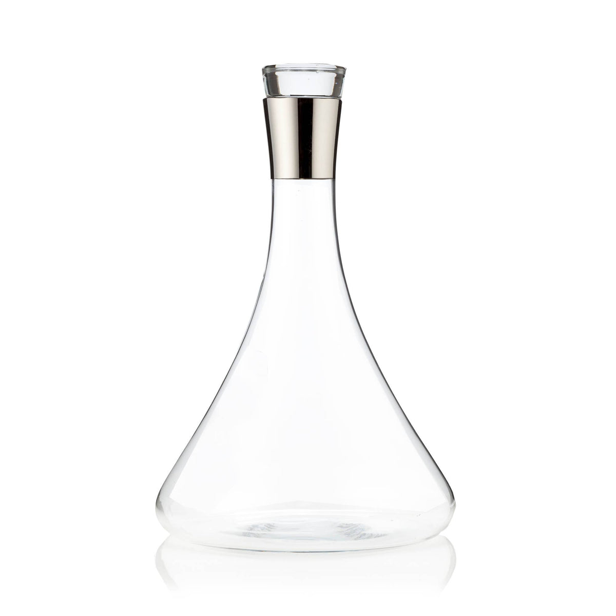 Irving™ Chrome Rimmed Crystal Wine Decanter | The Wine Concierge